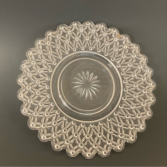 Dining | Vintage Early American Pressed Pattern Clear Glass Plate ...